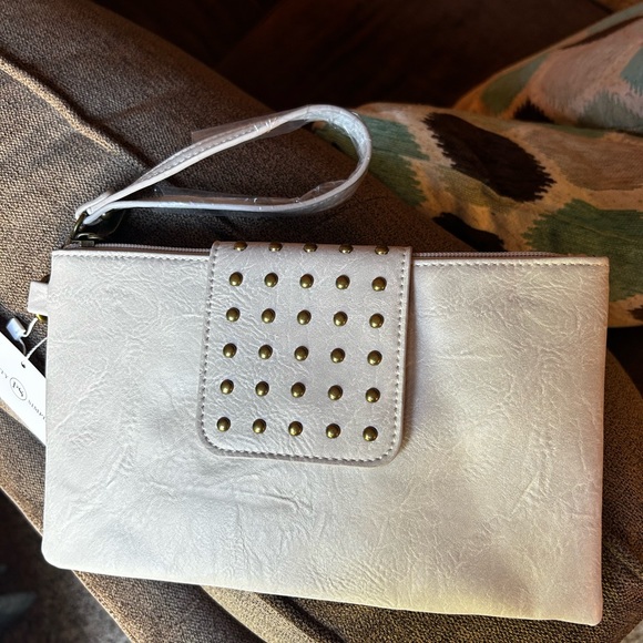 Pretty Simple | Bags | Riviera Maya Rivet Wristletclutch In Cream | Poshmark